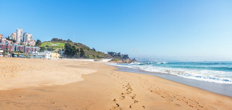 Panoramic View Of Renaca Beach - Vina Del Mar, Chile Stock Photo ...