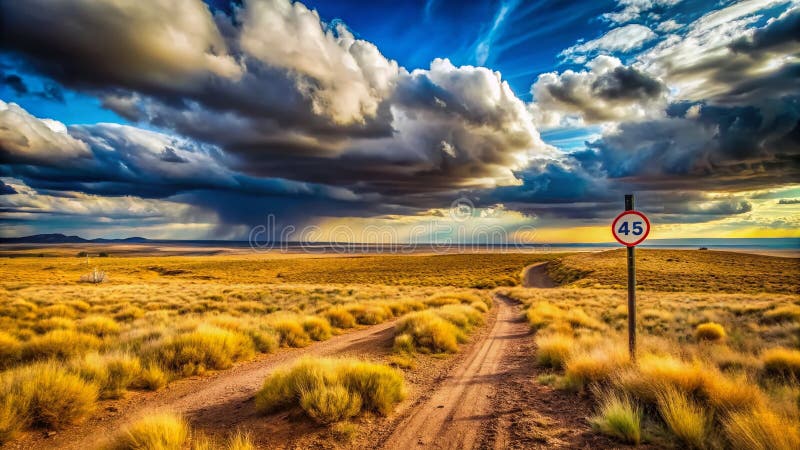 Panoramic View of a Restricted Area No Trespassing Private Property and ...