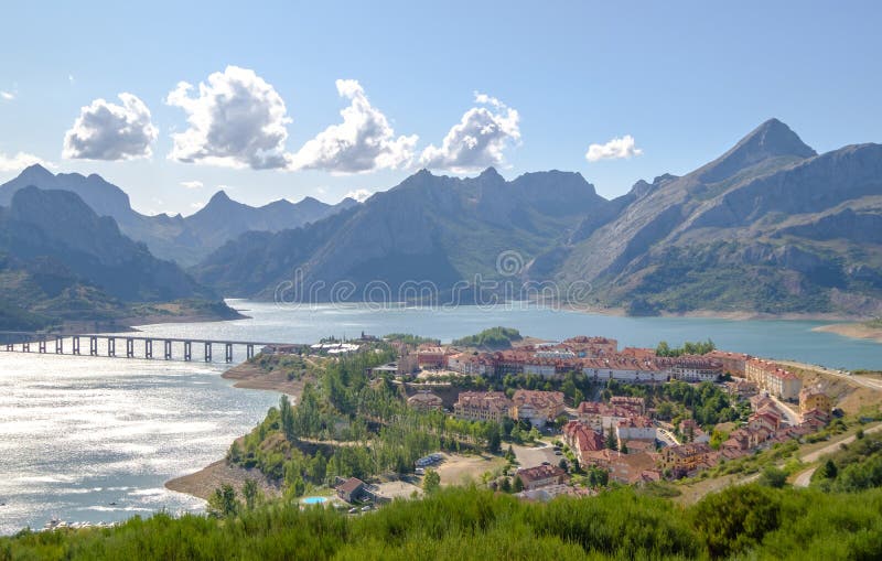 Riano Village Near the Lake with a Beautiful Mountainous Landscape in ...