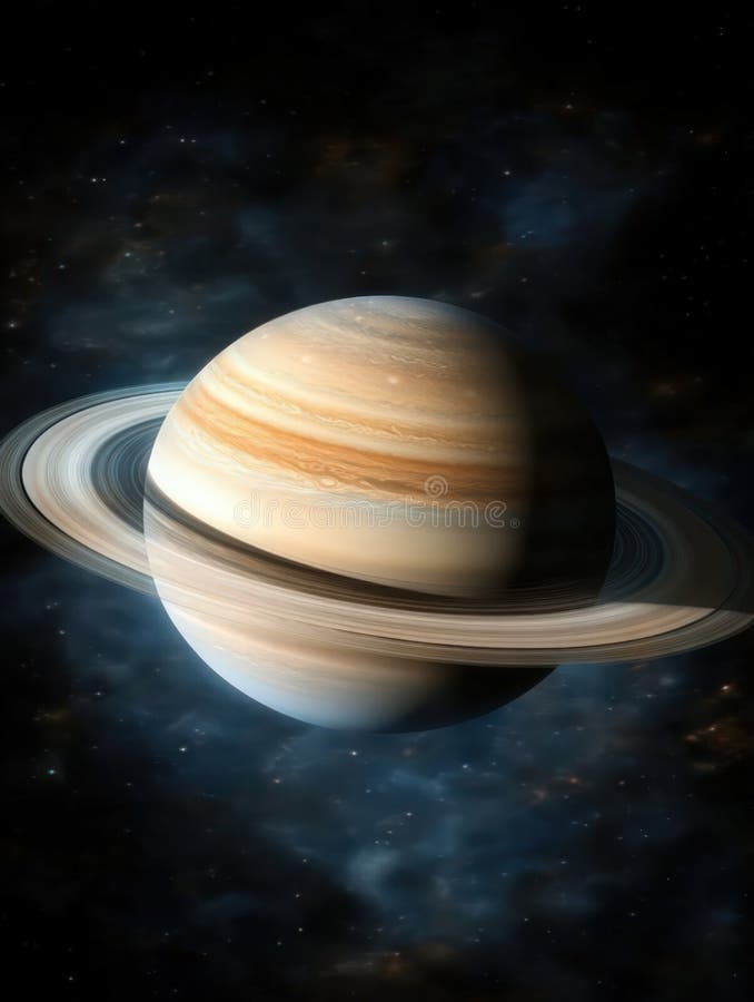 A Panoramic View of the Rings and Surface of Saturn, Showcasing Its ...