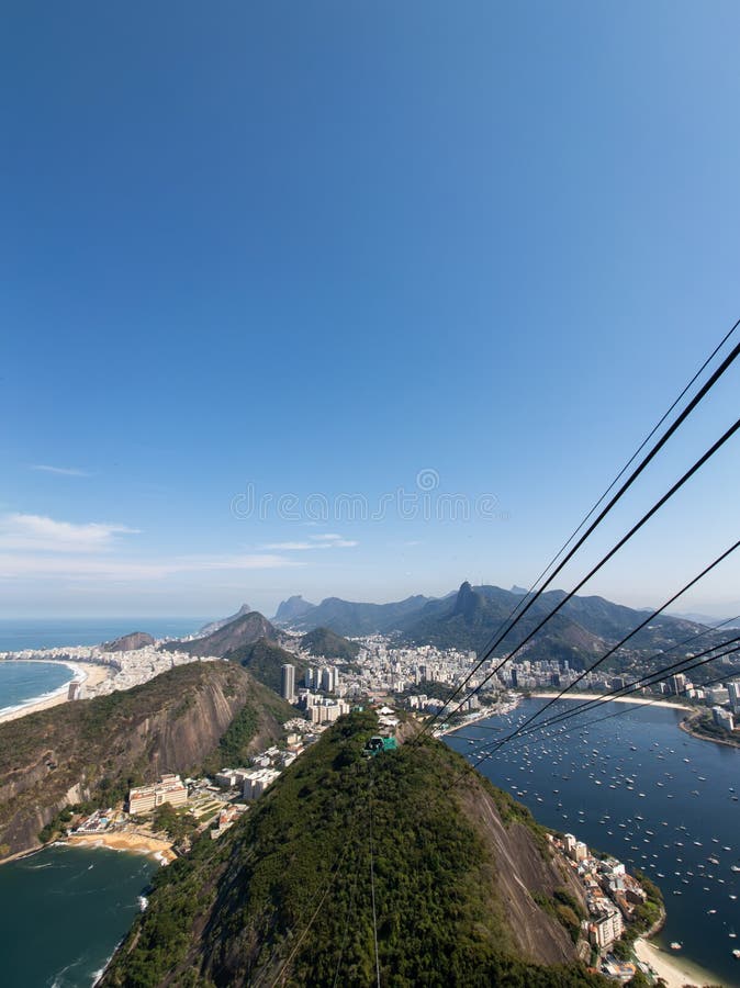 Panoramic View of Rio De Janeiro from Sugarloaf Mountain Cable Car ...