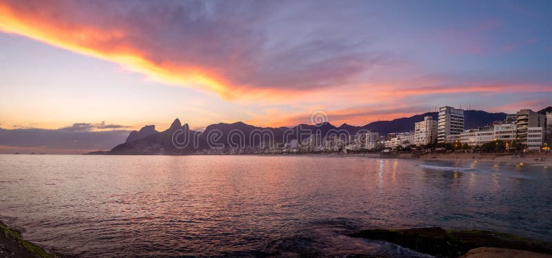 Panoramic View of Rio De Janeiro at Sunset with Purple Light - Rio De ...