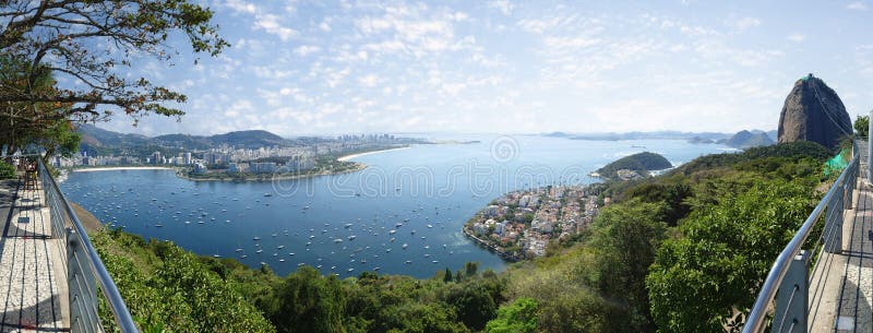 Panoramic View of Rio De Janeiro from Urca Hill with Sugarloaf and ...