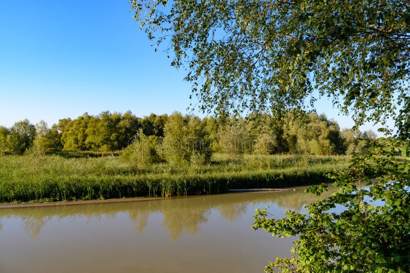 Panoramic View of the River Inn at the Border between Austria and ...
