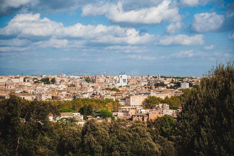 Panoramic View of Rome S Skyline. Stock Photo - Image of europe ...