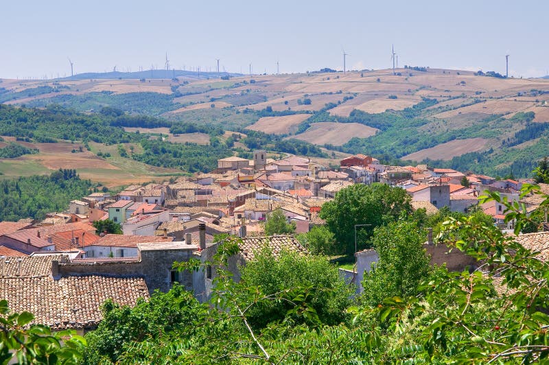 Panoramic View of Roseto Valfortore. Puglia. Italy. Stock Image - Image ...