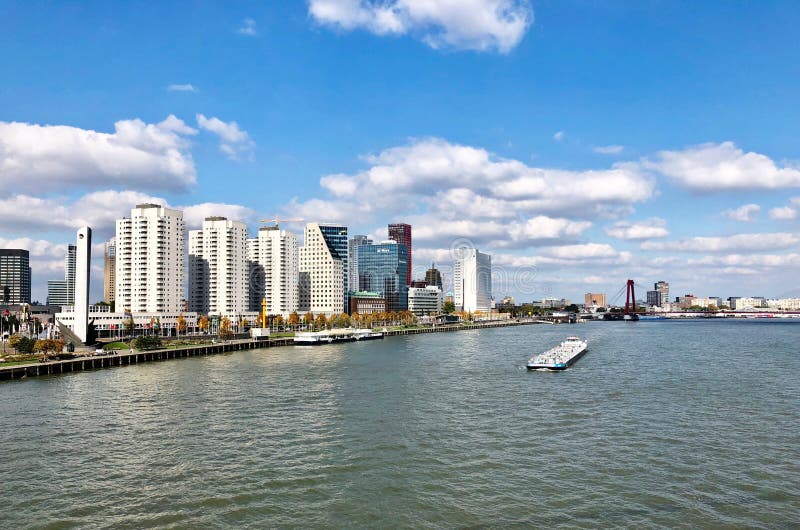Panoramic View of Rotterdam Editorial Stock Photo - Image of ...