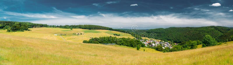 Panoramic View of Rural Landscape in Germany Stock Image - Image of ...