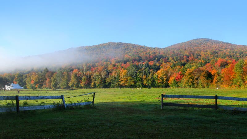 Panoramic of Vermont field stock image. Image of preservation - 72668883
