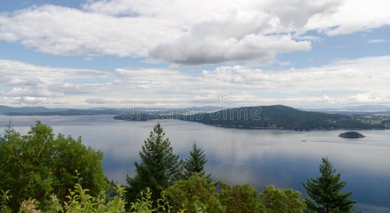 A Panoramic View of Saanich Inlet Stock Photo - Image of fjord, forest ...