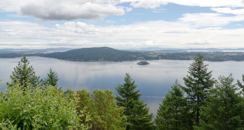 A Panoramic View of Saanich Inlet Stock Photo - Image of fjord, forest ...