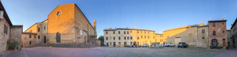 Panoramic View of San Gimignano Square, Tuscany Editorial Stock Photo ...