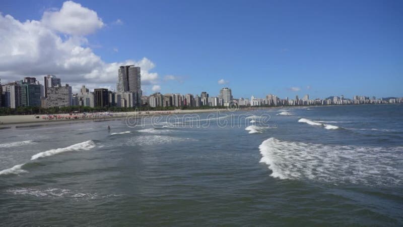 Panoramic View of Santos Skyline on Atlantic Ocean in Brazil Stock ...