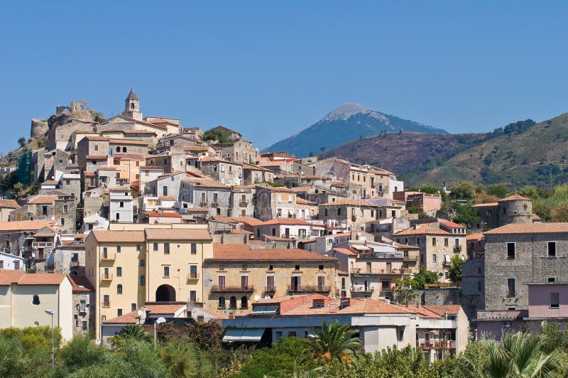 Panoramic View of Scalea. Calabria. Italy. Stock Image - Image of ...