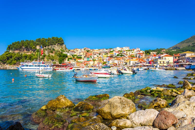 Panoramic View of Scenic Parga City, Greece. Editorial Image - Image of ...
