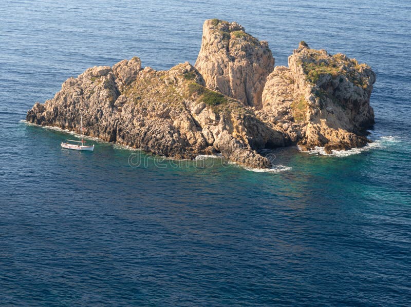 Panoramic View of the Sea and the Cliffs of the Ionian Sea in Corfu ...