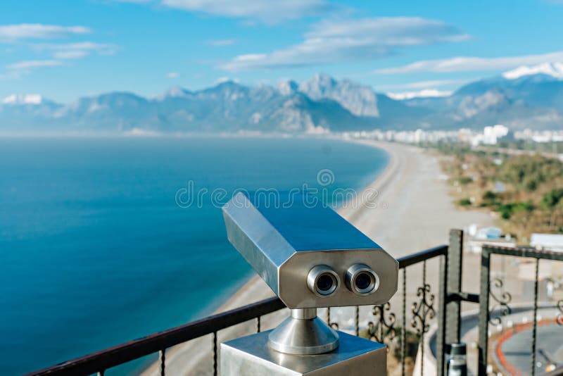 Panoramic View of the Sea and the Promenade in Antalya Turkey Stock ...