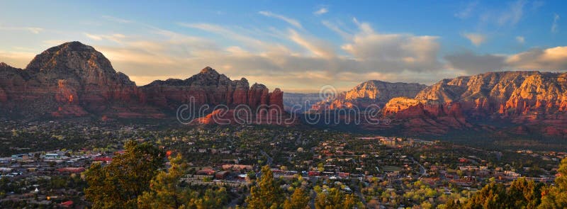 Panoramic View of Sedona Arizona Stock Image - Image of reflection ...