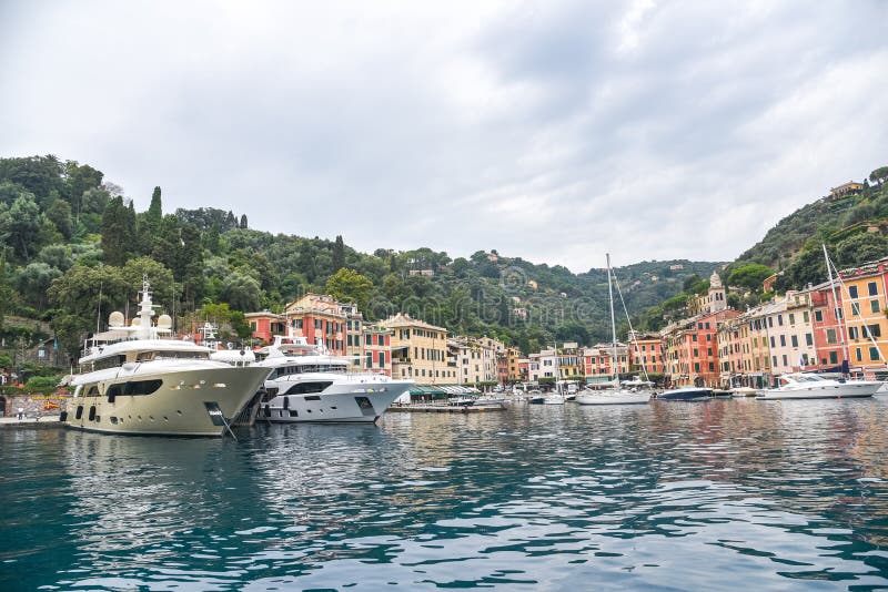 Panoramic View of the See and the Boat Portofino, Editorial Image ...