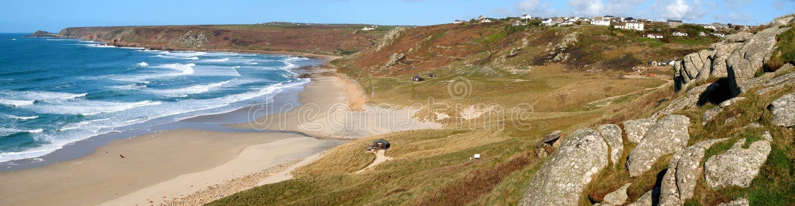Cape Cornwall in St Just at Sunset Stock Photo - Image of horizontal ...