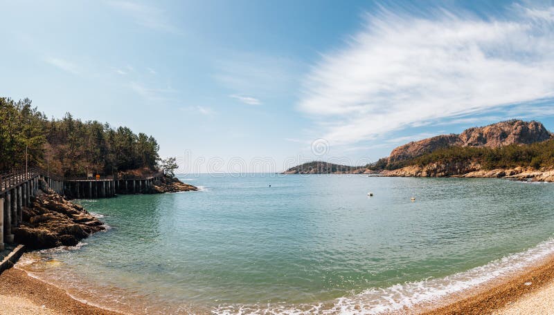 View of Sea and Island from Dolsan Park in Yeosu, Korea Stock Image ...
