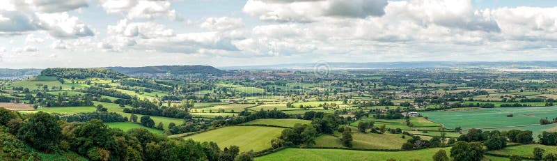 Panoramic View of the Severn Valley from Coaley Peak in Gloucestershire ...