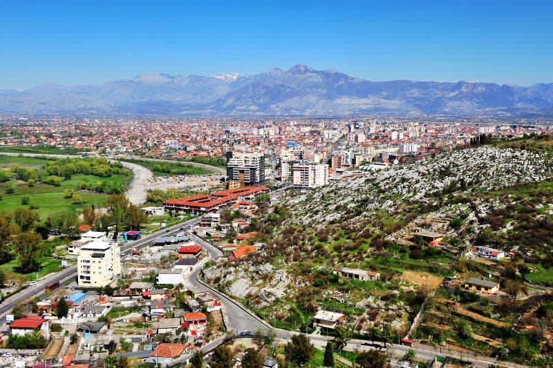 Panoramic View of Shkoder City Stock Photo - Image of skyline, balkans ...