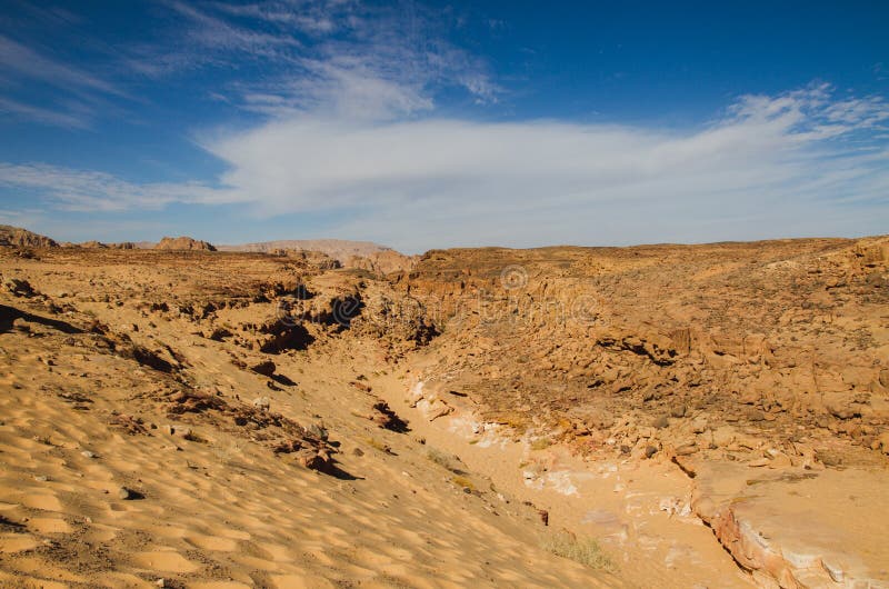 Panoramic View of Sinai Desert, Egypt Stock Photo - Image of asia, blue ...