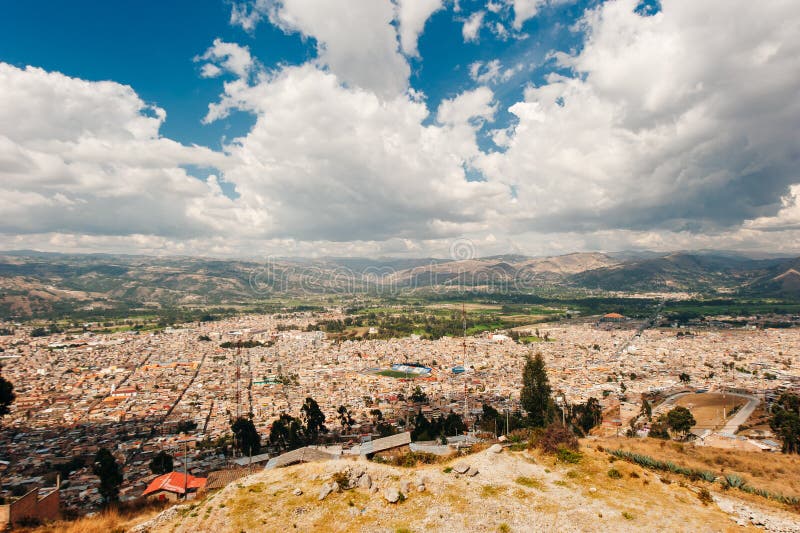 Panoramic View of the Sky and City of Cajamarca Peru Stock Photo ...