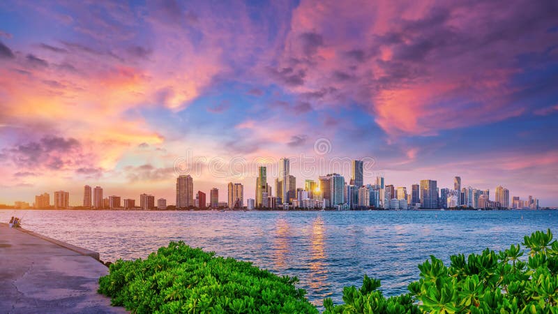 Miami stock photo. Image of cityscape, city, dusk, travel - 173446058