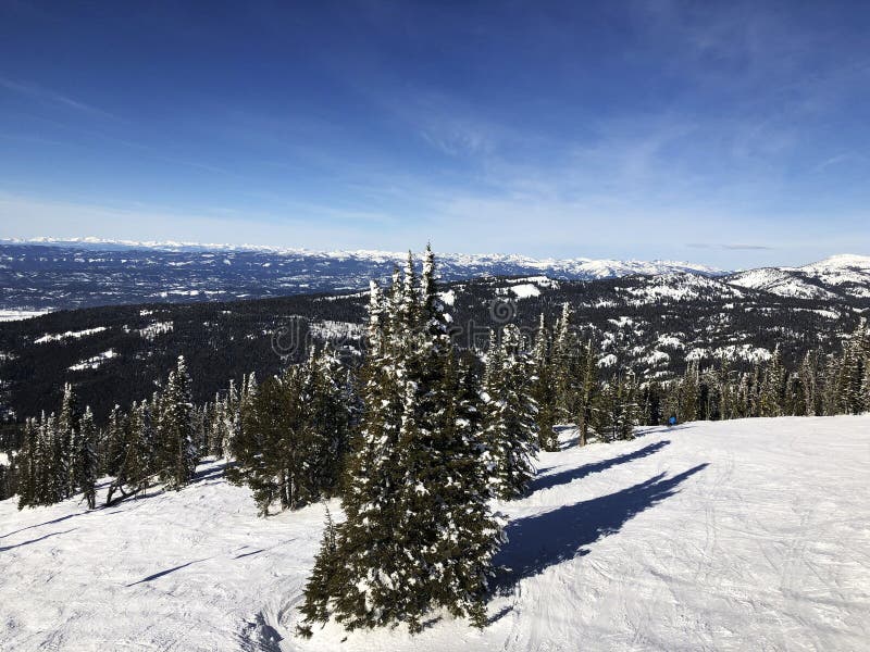 Panoramic View of Snow-covered Mountain Ranges from Ski Lift at ...