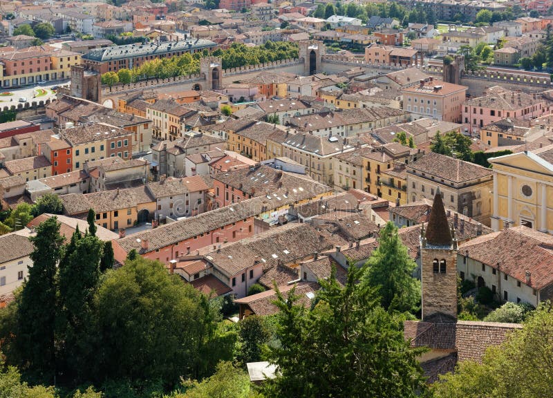 Panoramic View of Soave Old Town Stock Image - Image of tower ...