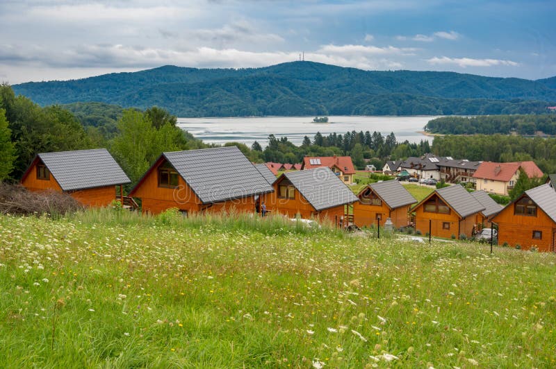 Solina Lake, South Poland - Grey Waters and Cloudy Skies. Editorial ...