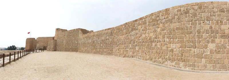 A Panoramic View of Southern Wall at the Upper Leve of Ancient Bahrain ...