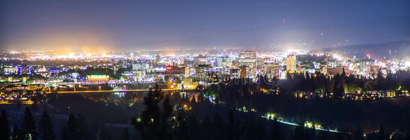 Panoramic View Spokane Washington Downtown City Skyline Stock Photo ...