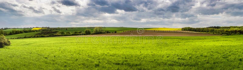 Panoramic Spring Landscape-6 Vertical Shots Stock Photo - Image of ...
