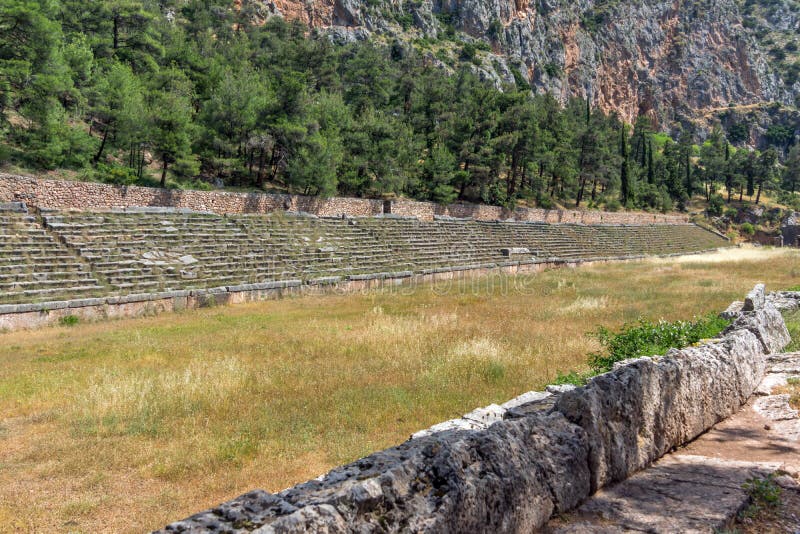 Panoramic View of Stadium at Ancient Greek Archaeological Site of ...