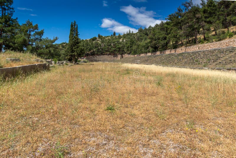 Panoramic View of Stadium at Ancient Greek Archaeological Site of ...