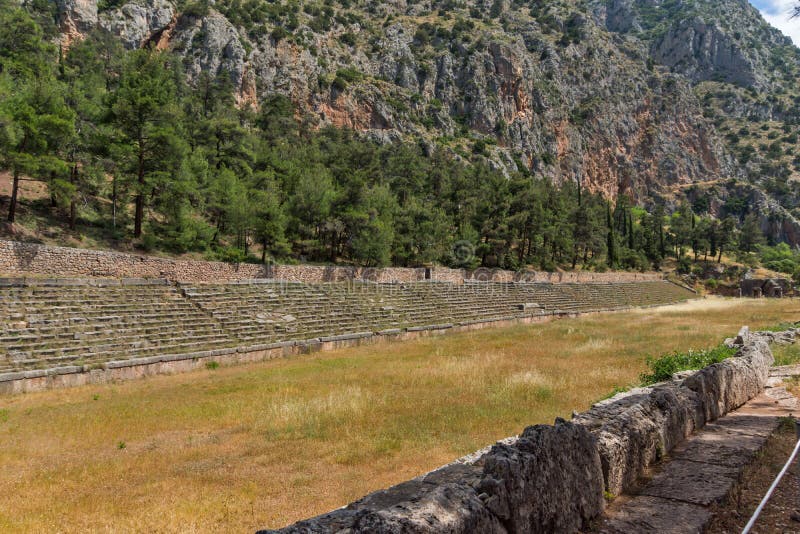 Panoramic View of Stadium at Ancient Greek Archaeological Site of ...