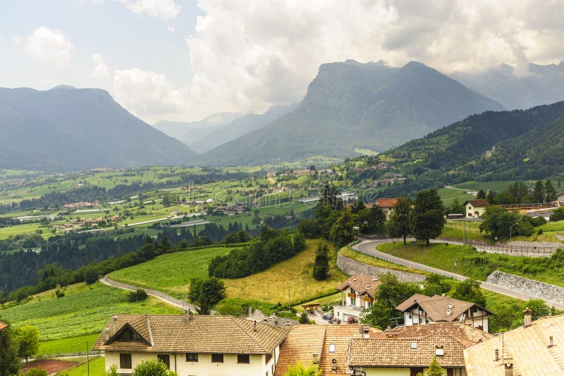 Panoramic View from Stenico (Trento) Stock Image - Image of alto, italy ...