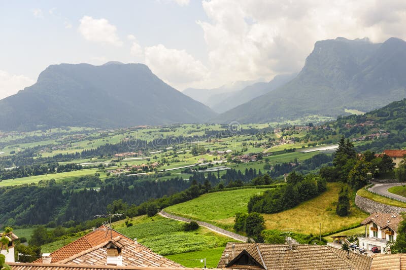 Panoramic View from Stenico (Trento) Stock Image - Image of adige ...