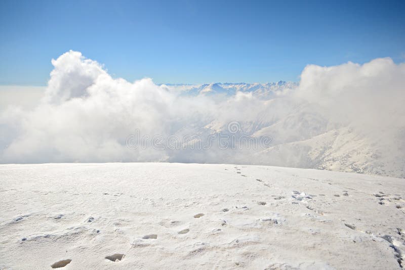 Panoramic View from the Summit Stock Photo - Image of loneliness, high ...