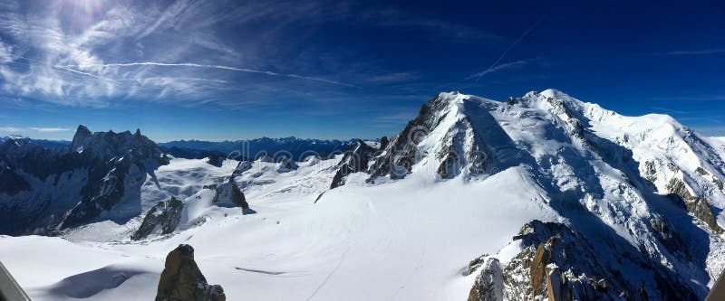 Panoramic View of the Summit of Mont Blanc, the Highest Mountain in the ...