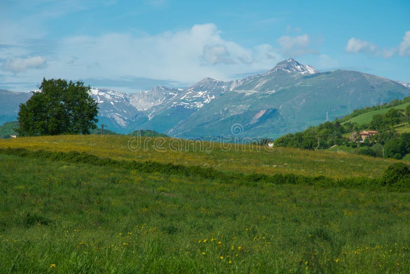 View of the Summit of Mount Sibilla in the Marche Region during Spring ...