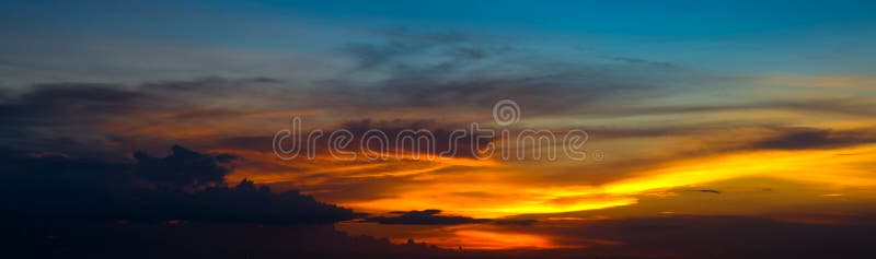 Panoramic View of Sunset Sky Stock Image - Image of nature, dark: 103758461