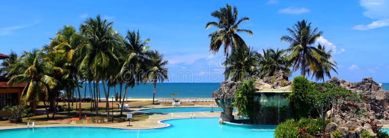 Panoramic View of Swimming Pool and Beaches Stock Image - Image of ...