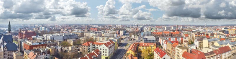 Panoramic View of Szczecin Stettin City Downtown, Poland Stock Image ...