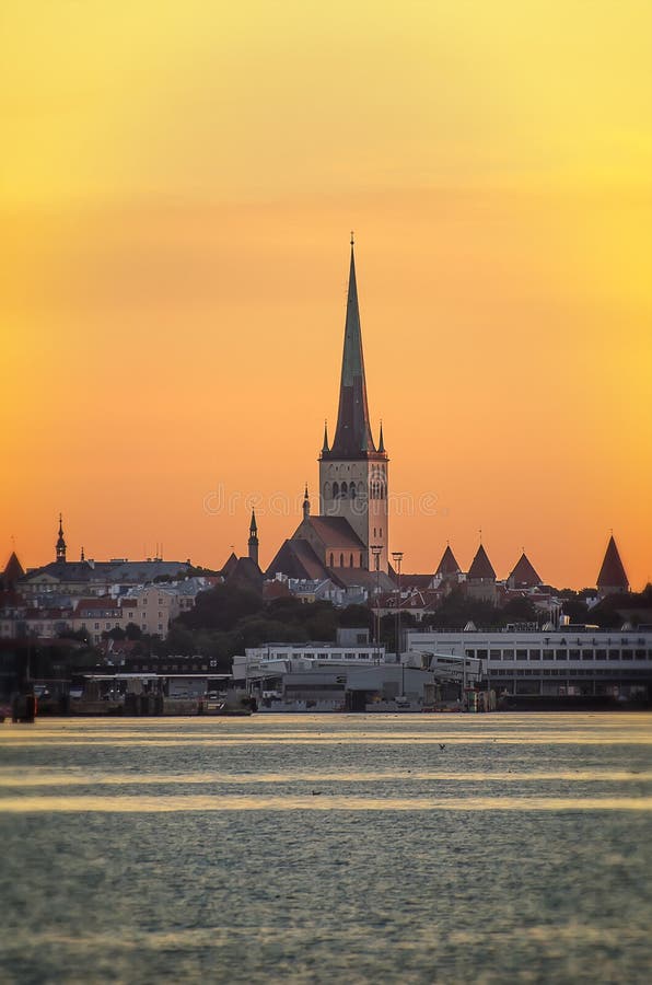 Panoramic view of Tallinn stock photo. Image of hill - 33319384