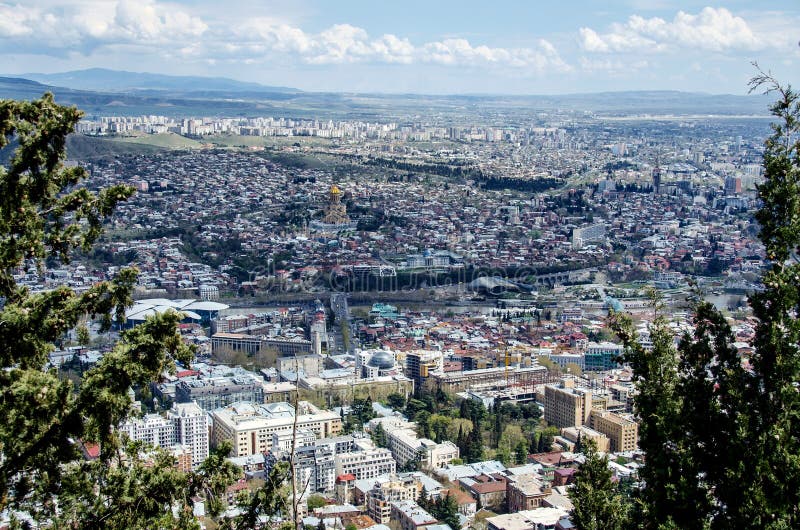 Panoramic View of Tbilisi Georgia from the Top of Mount Mtatsminda ...