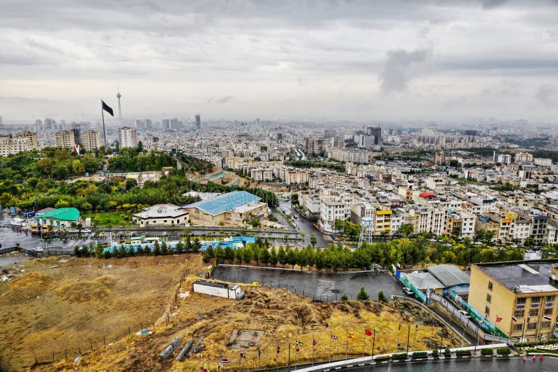 Panoramic view of Tehran stock photo. Image of panorama - 122955646